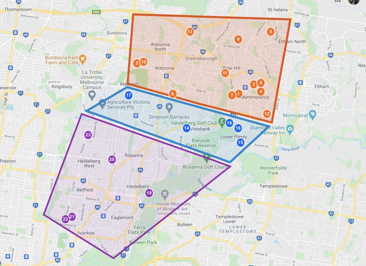 LOCATIONS - Banyule Open Studios